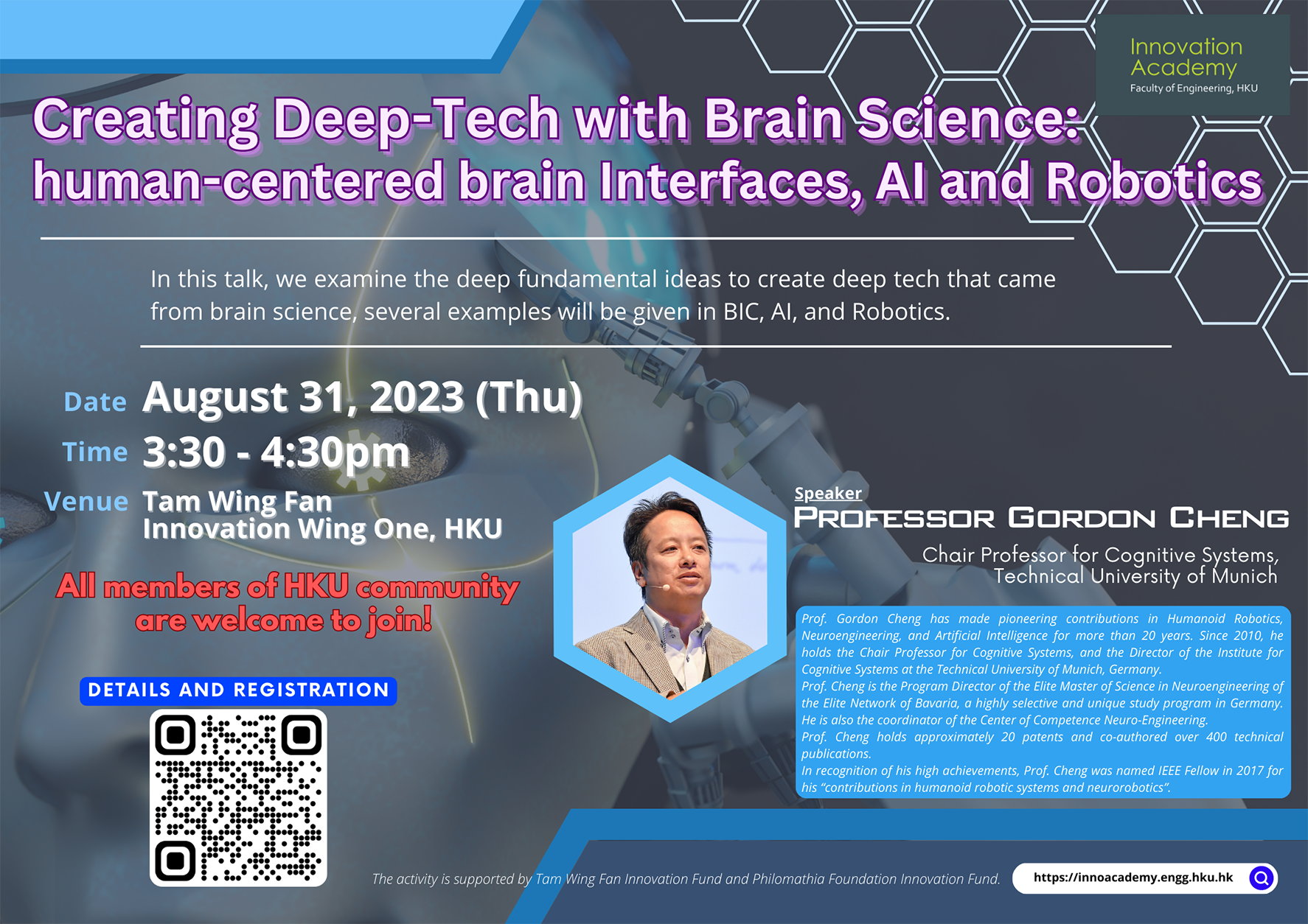 Sharing by Professor Gordon Cheng – Innovation Academy